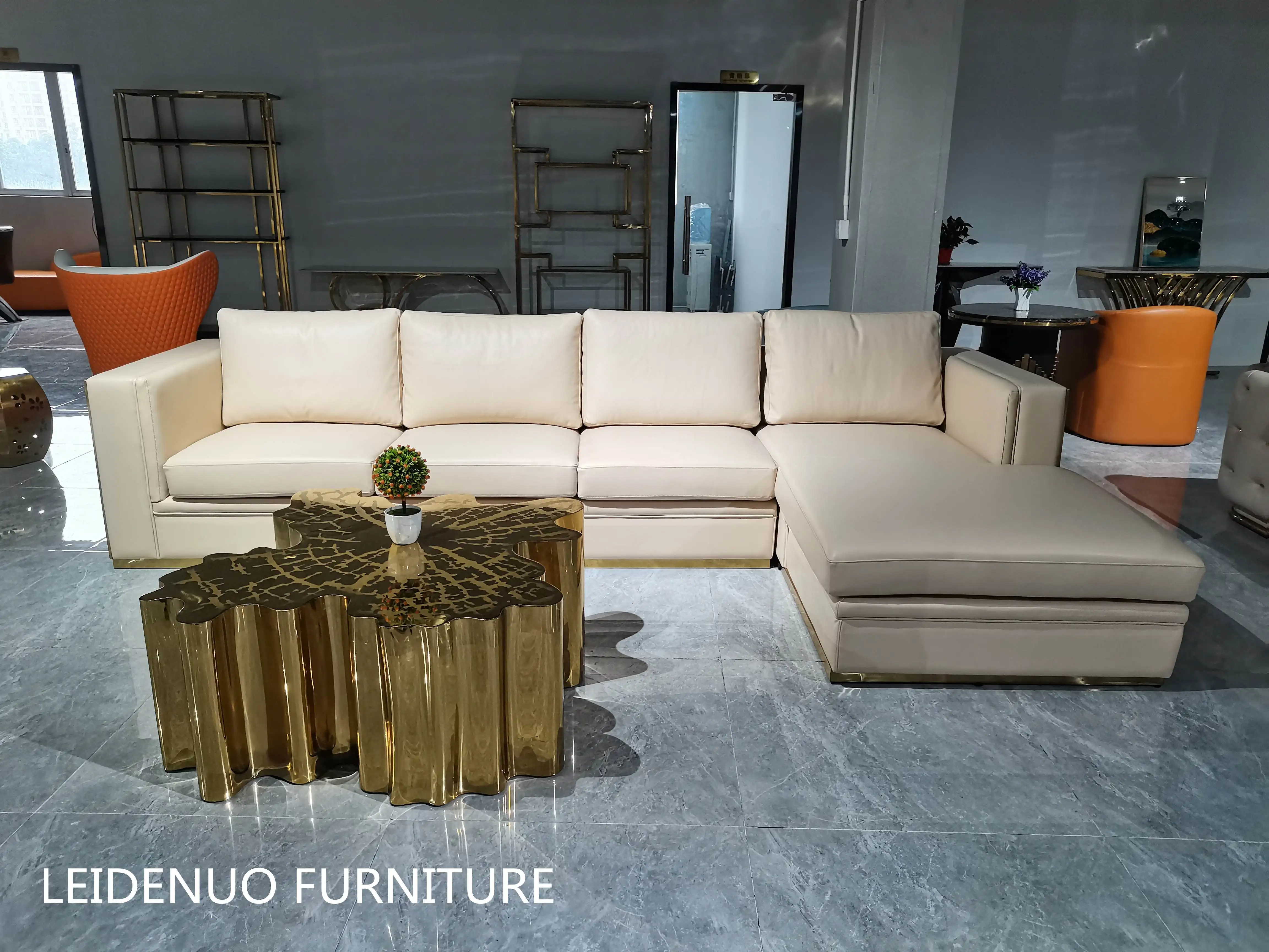 Modern L Shaped Chaise Longue Seater Home Furniture Room Leather Sofa ...