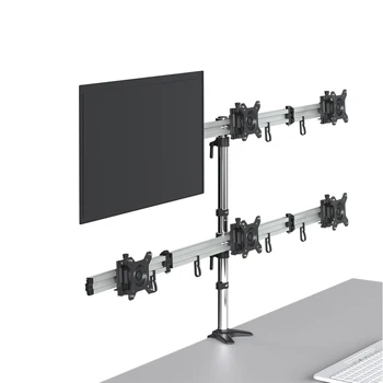 Adjustable Height Metal Aluminum Multi Monitor Stand Desk Mount For ...