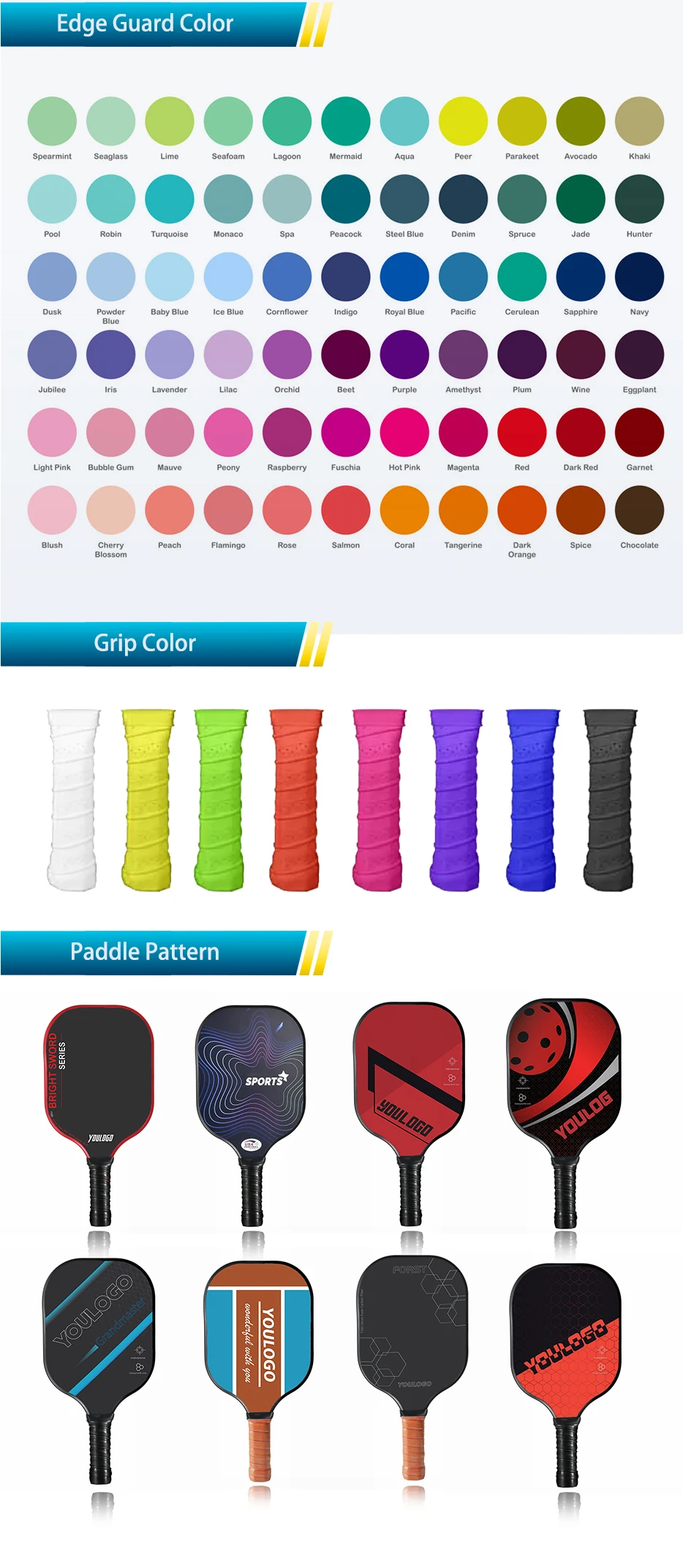 Professional Fiberglass Surface Pickleball Paddle Set