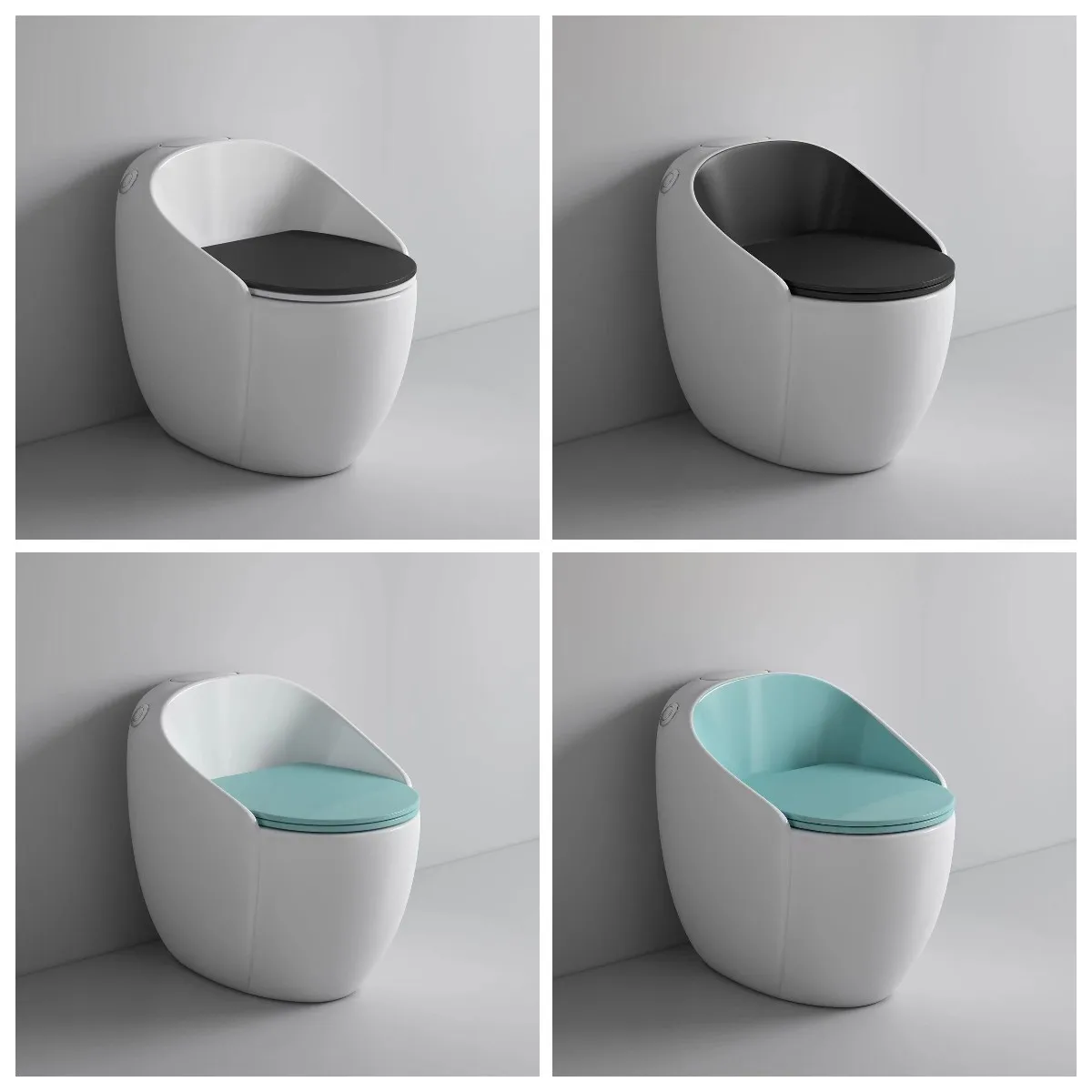 High End Modern Sanitary Ware Commode One Piece Water Closet Egg Shape ...