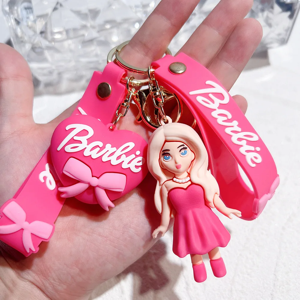 Custom New Barbie Keychains Character Kid Keyring Key Chain Toy Rubber ...