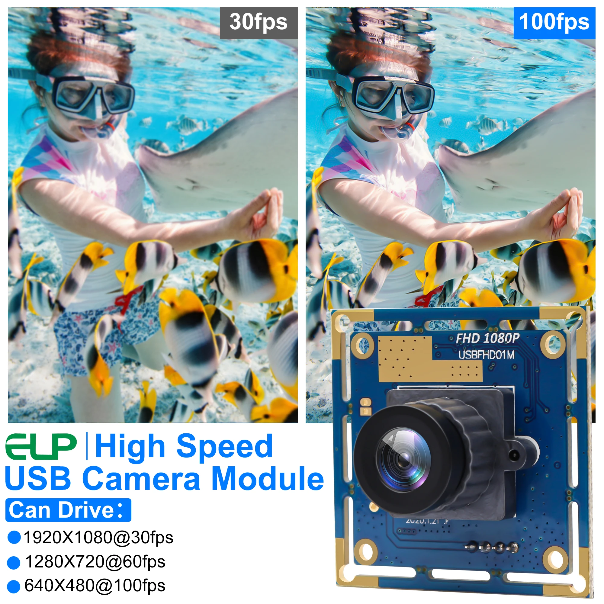 ELP 1080P USB Camera - High Speed, Wide Angle, Full HD