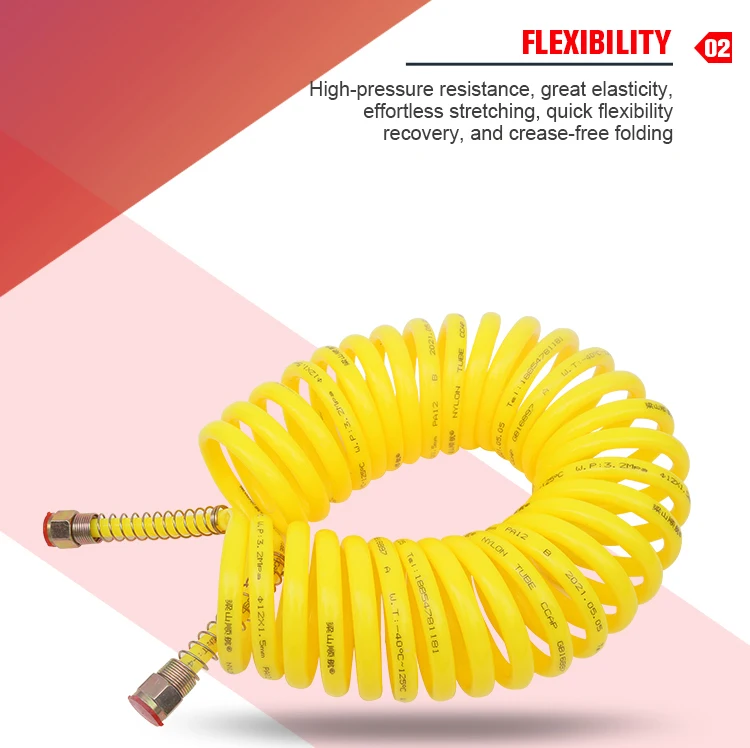 Spiral Polyurethane Pu Coil Pneumatic Blue and Red Air Brake Hose for ...