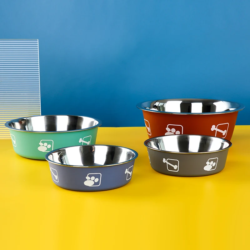 Double Layer Pet Bowl Dog Bowl Quality Non-slip Stainless Steel Sleeve ...