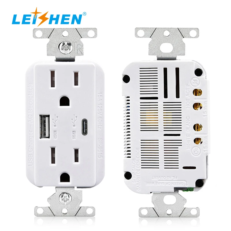 Leishen Us Wall Socket Usba+type-c Tr Wall Charger Power Socket Multi ...
