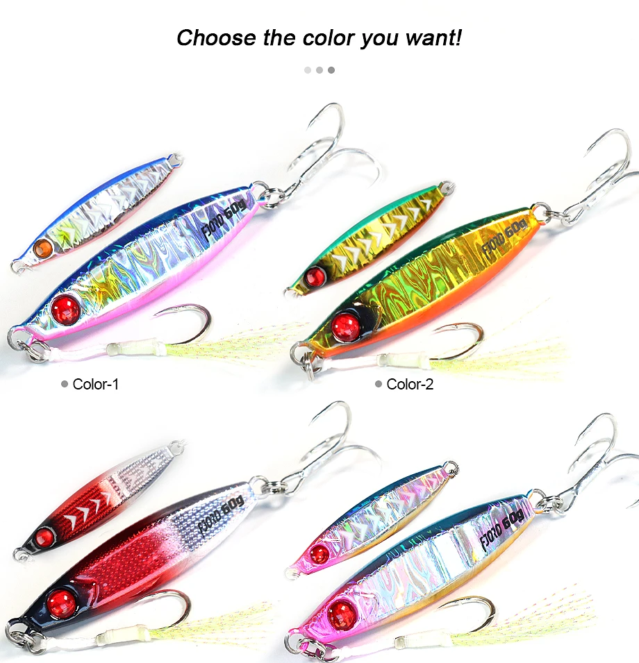 Fjord Jig Lures 40g 60g 80g Jig Metal Lures Rattle Fishing Lure Jig Metal Saltwater - Buy Slow ...