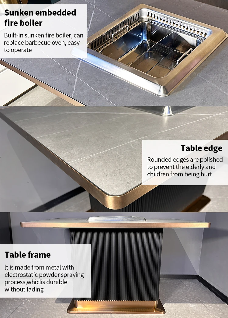 Modern Commercial Furniture Restaurant Dining Table Set Built-in ...