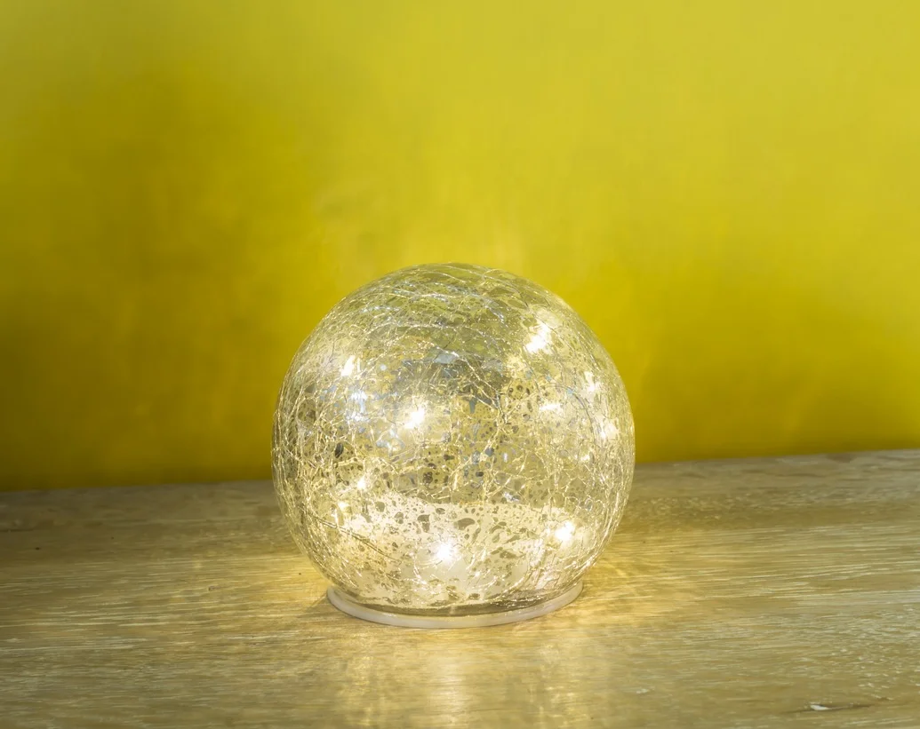 Kanlong Transparent Glass Led Light Cracked Round Led Desktop ...