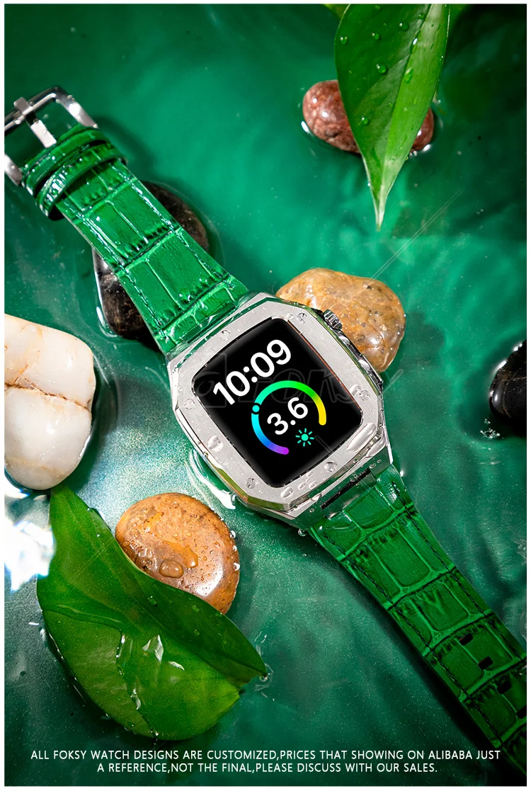 Custom Luxury Stainless Steel Band And Cover Screen Protector Watch ...