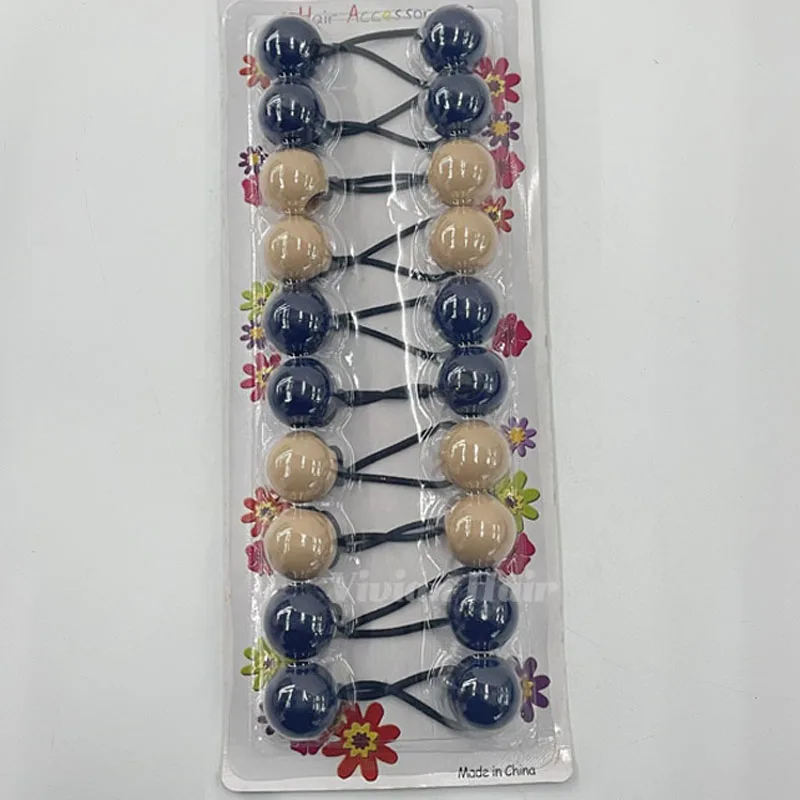 Crystal Twin Beads Ponytailers- Big Ball Bubble Bead Ponytail Holder ...