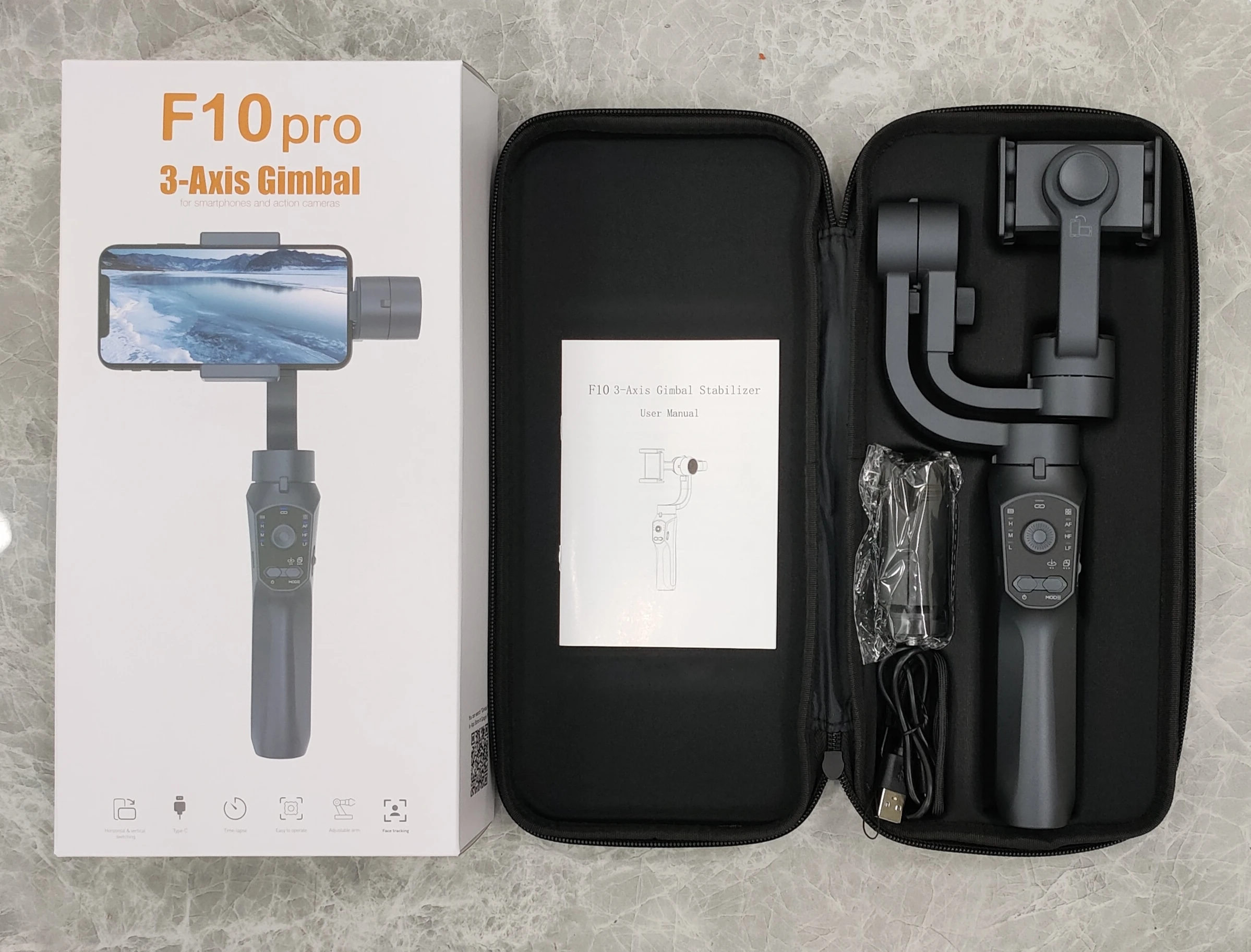 Auto Face Tracking 360 Rotation Gimbal F10 Pro Flexible Selfie Stick ...