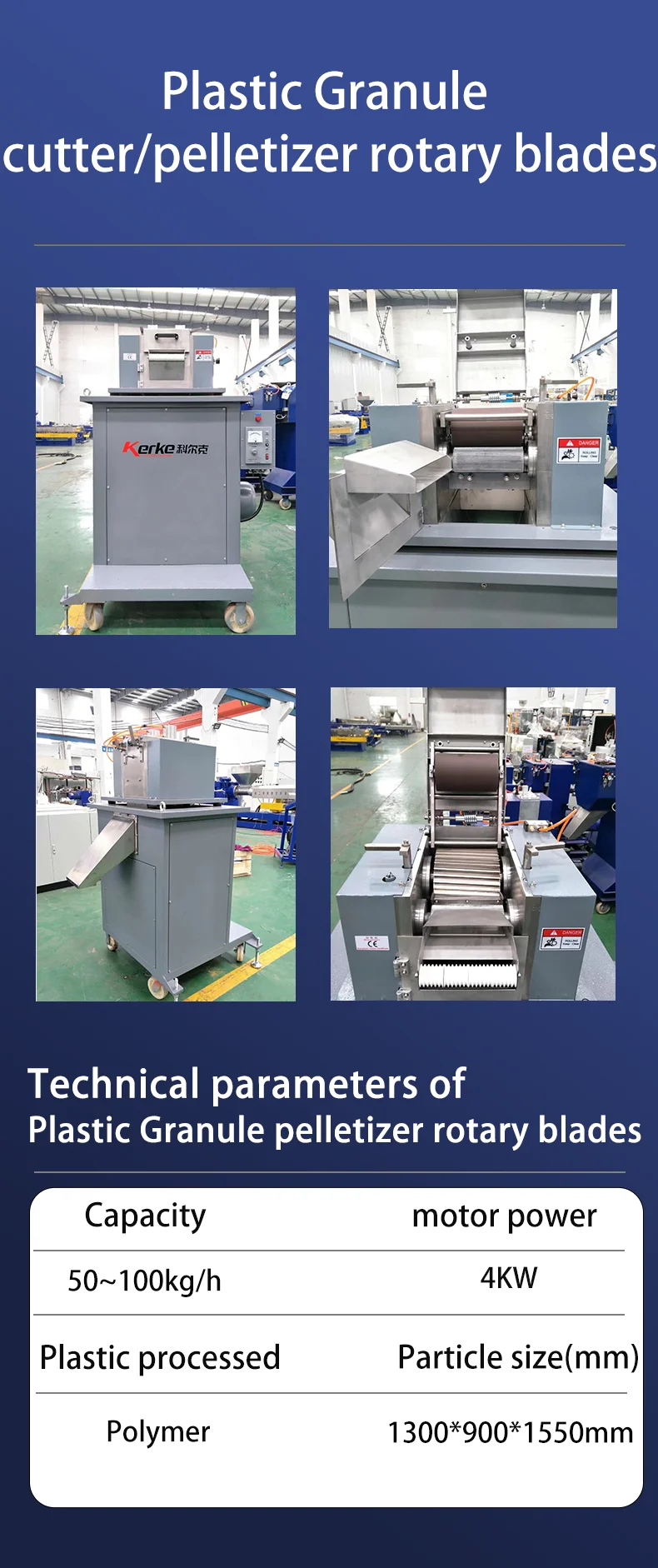 Plastic Granule Cutter/pelletizer Rotary Blades Plc - Buy Rotating ...