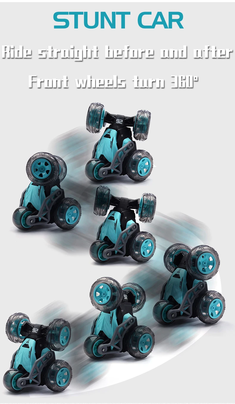 360 Flip Tumbling Vehicles 5 Wheels Stunt Cars Double Side Remote ...
