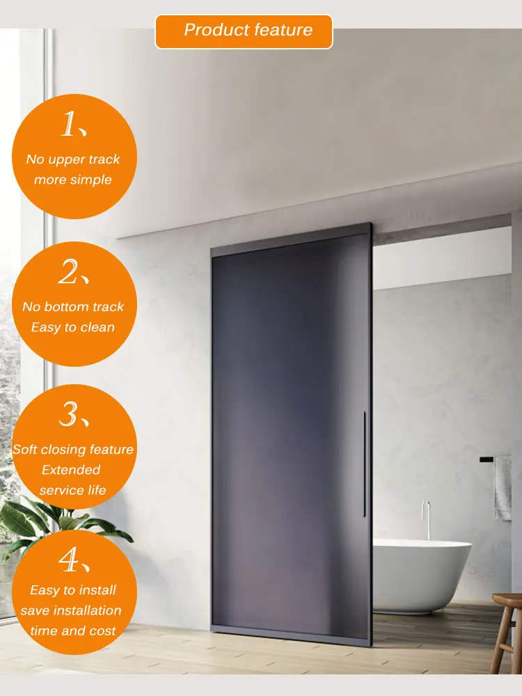 Simple Design Wooden Sliding Bathroom Door - Sound Insulation