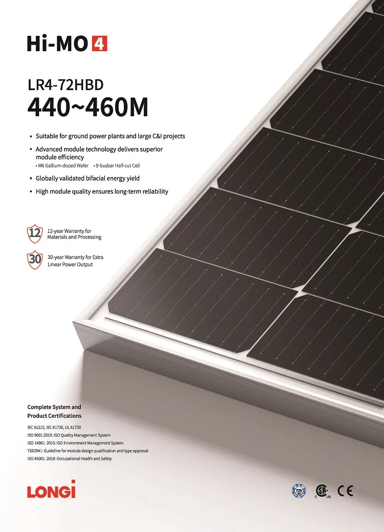 Longi Hi-Mo 4 LR4-72HBD Bifacial Solar Panels - 440W-460W