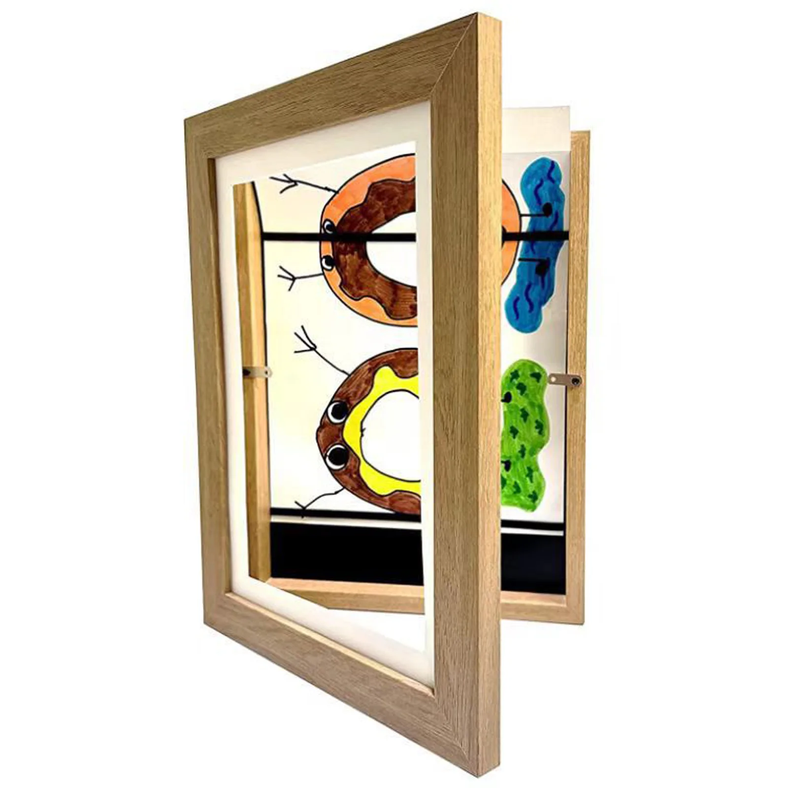 Kids Art Frames Wooden Front Opening Children Photo Display Artwork ...