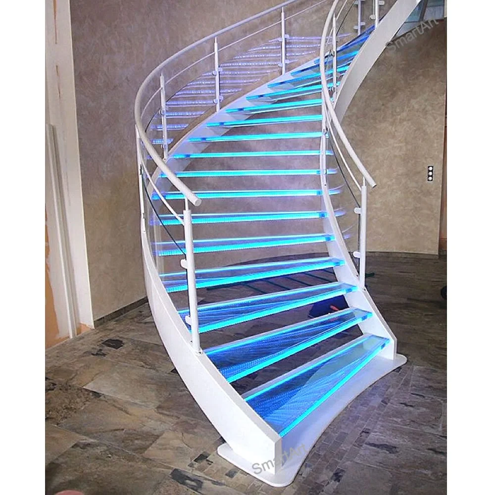 Alibaba.com: Round Glass Staircase, Modern Stainless Steel Curved Stair ...