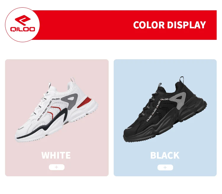 Qiloo Men's Casual Shoes Low-cut Sneakers Fashionable Black Shoes Men ...