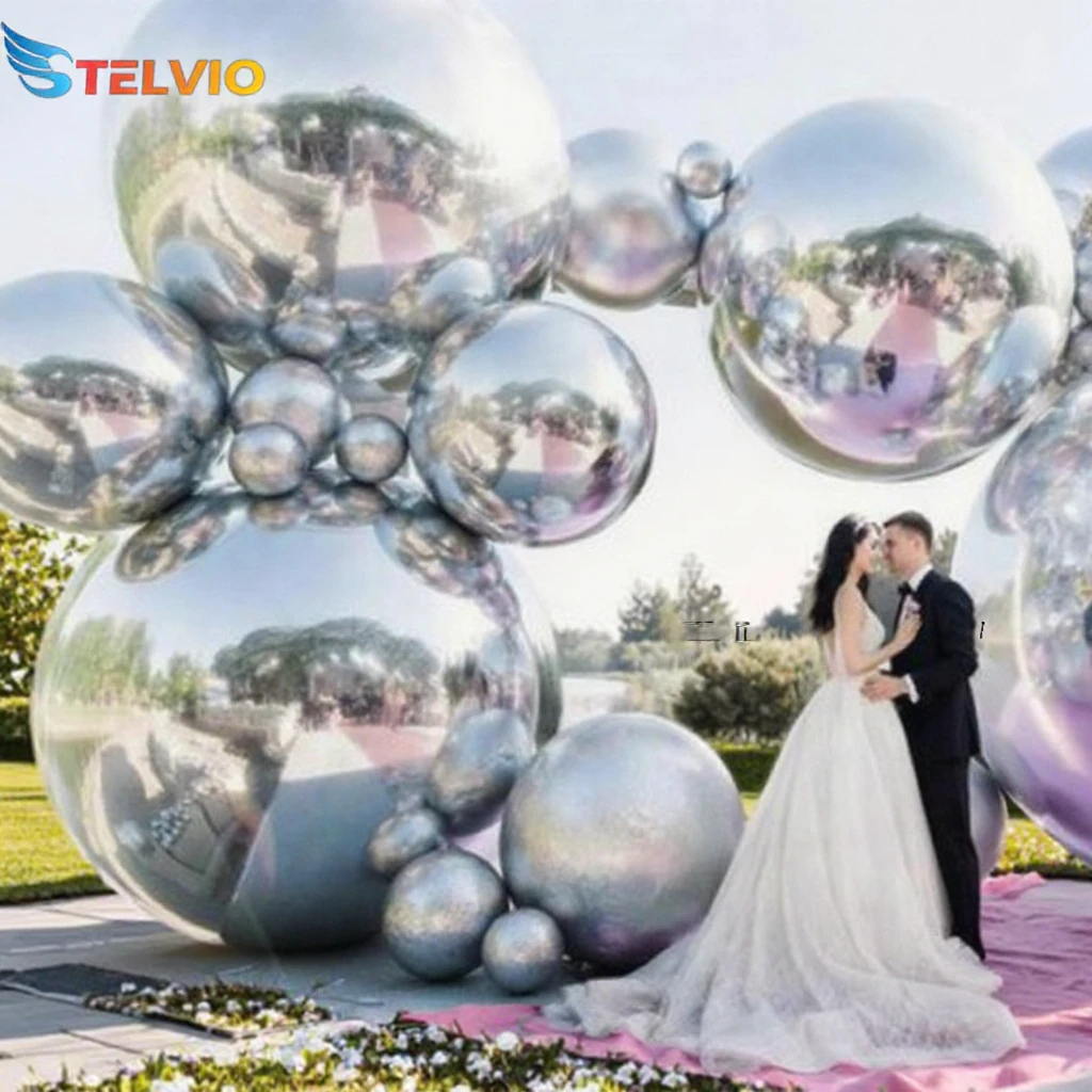 Factory Silver Gold Mirror Ball PVC Inflatable Mirror Balloon Giant ...