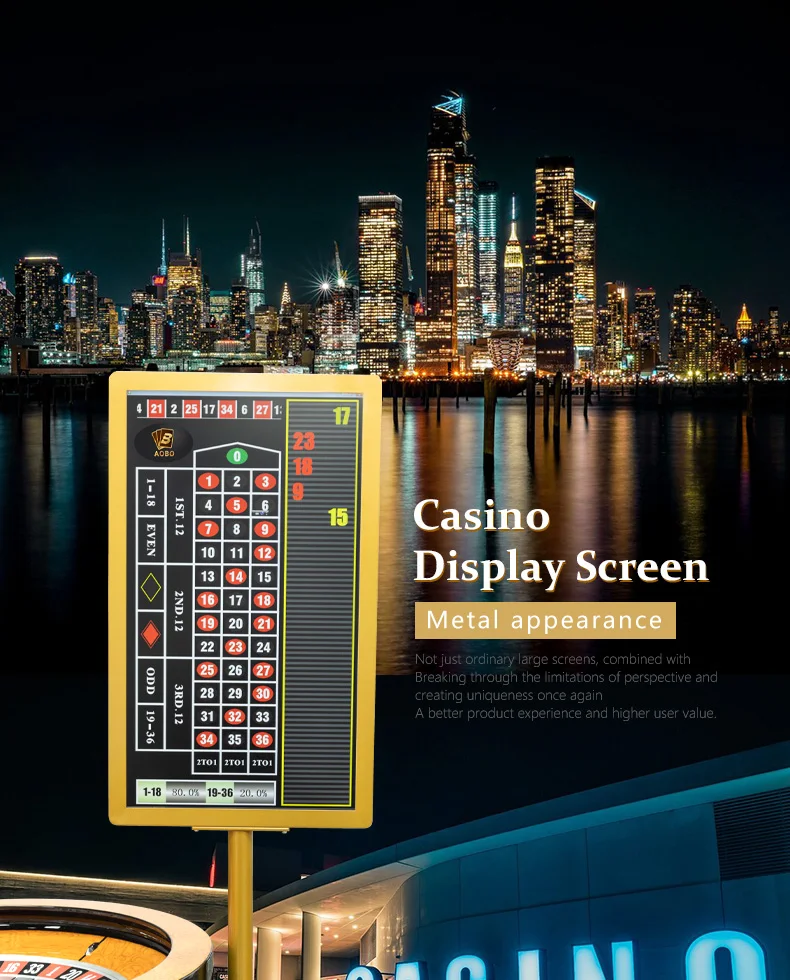 27 Inch Custom Double-Sided Host Casino - Roulette Screen