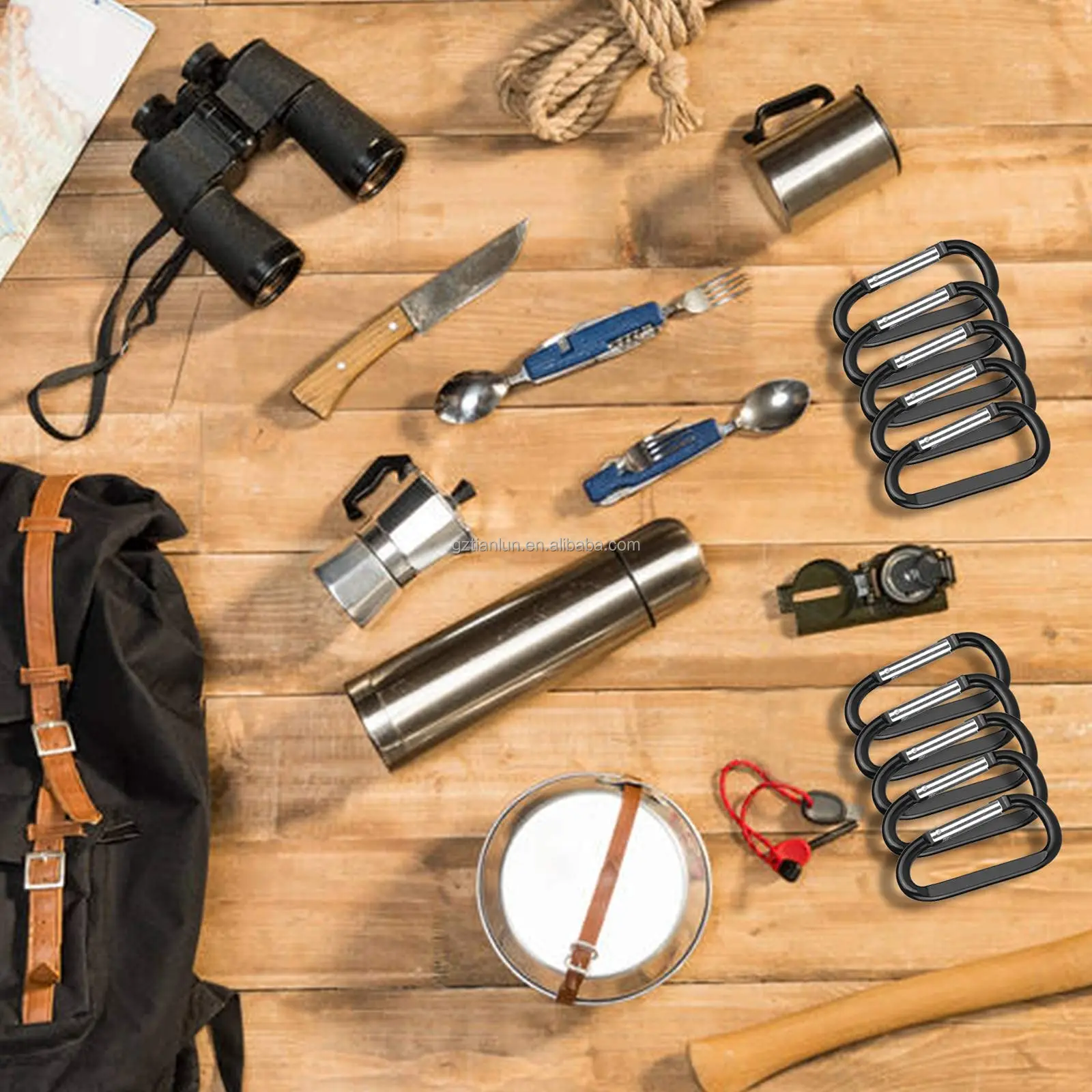 Large Aluminum D Ring Carabiner Keychain Clip Aluminum Caribeener Key ...