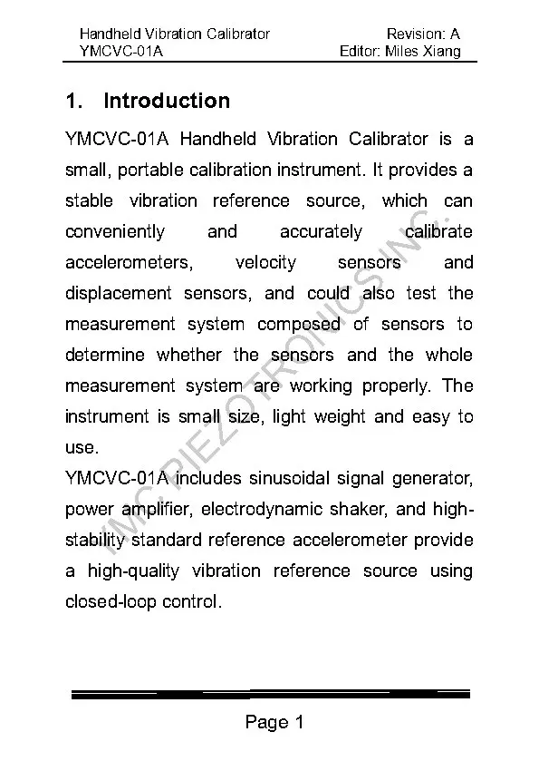 Hand-held Vibration Calibrator YMCVC-01A - Precision & Durability