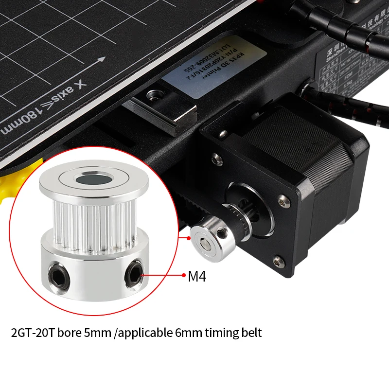 High Speed Aluminum GT2 20T Timing Belt Pulley for 3D Printers