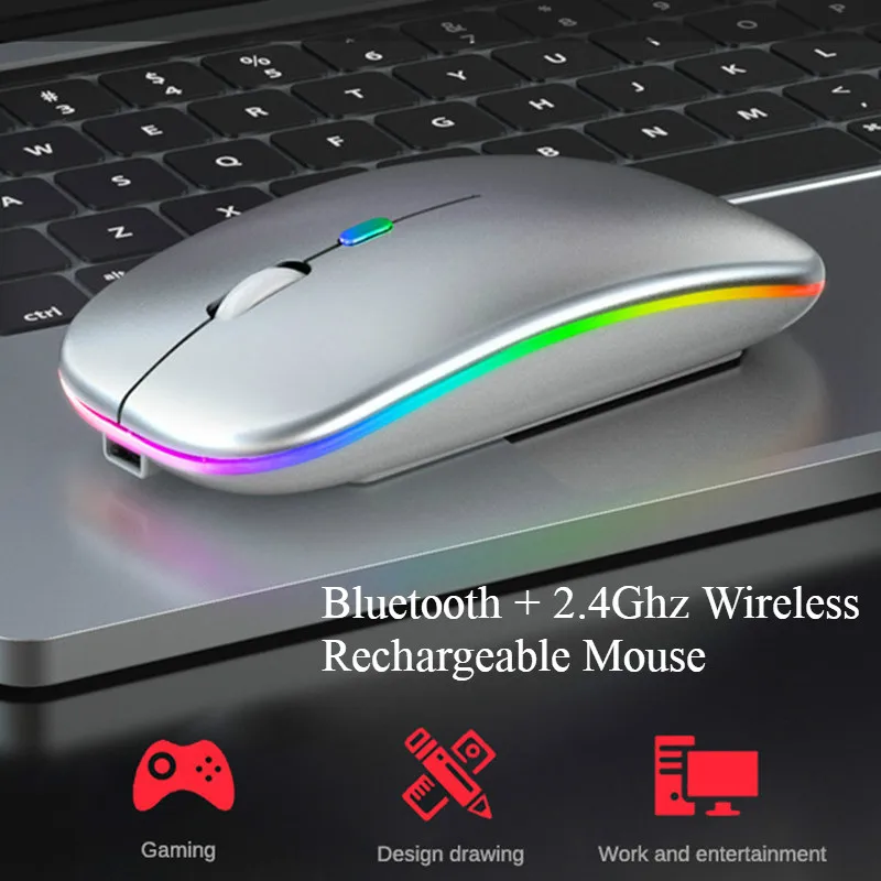 Rechargeable Led Backlit Wireless Mouse For Pc & Laptop