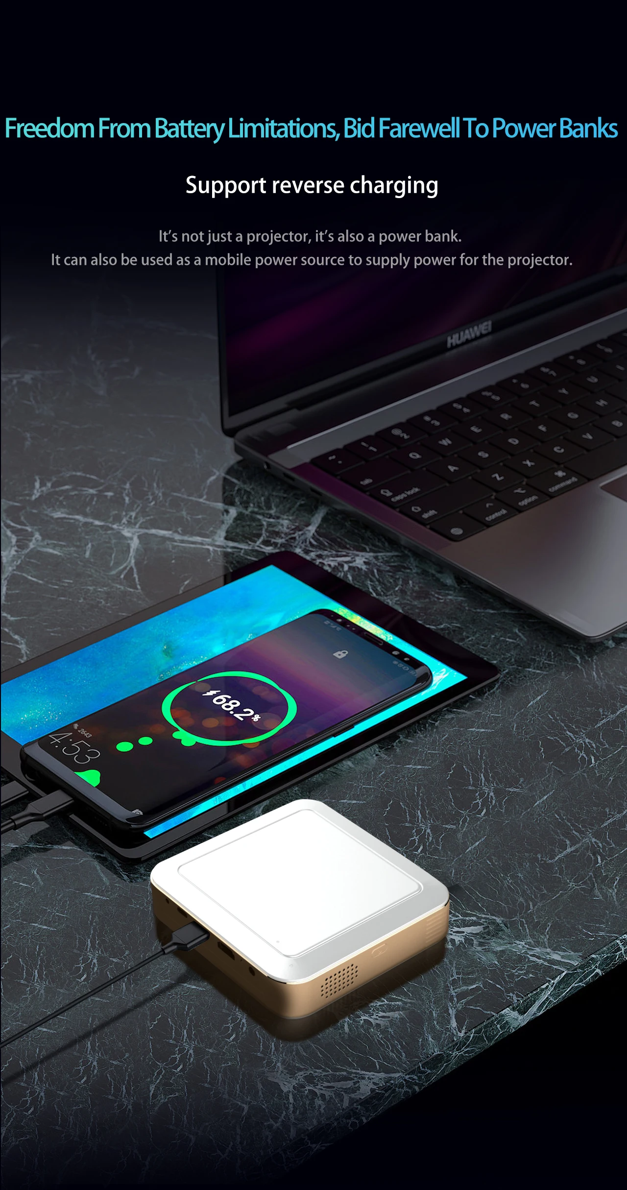 Android Pocket Mini Projector 4k 1080p Video Smartphones Wireless ...