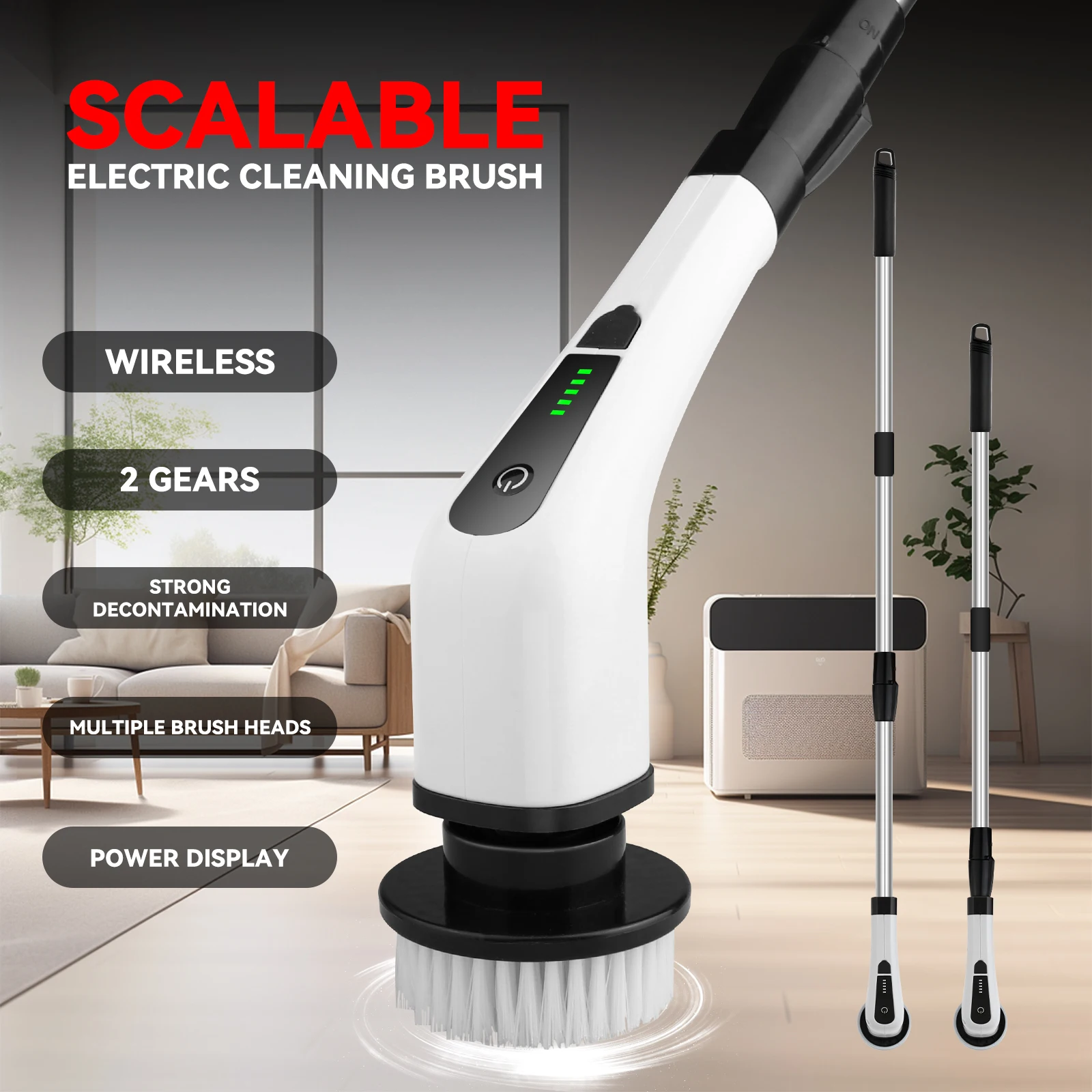 New Arrivals 2023 Electric Spin Scrubber Cordless Cleaning Brush With 8 ...