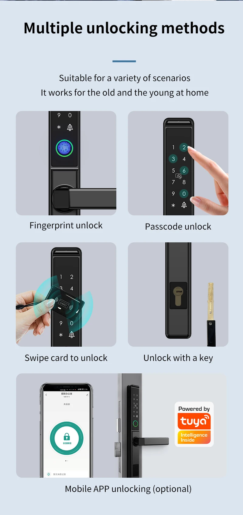 Aluminum Sliding Door IP65 Waterproof Smart Lock - Keyless