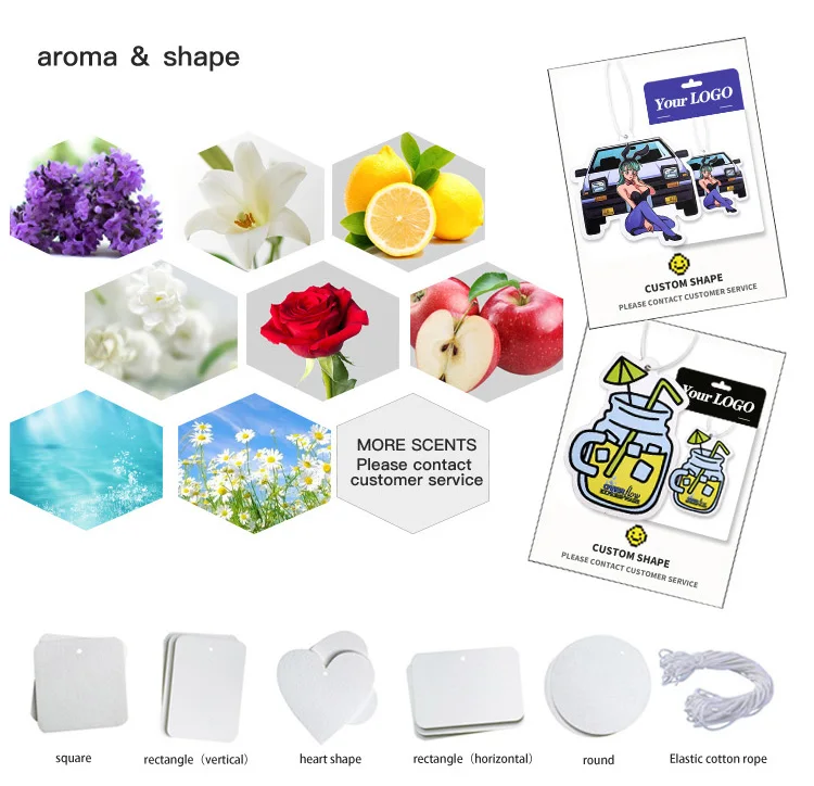 Long Lasting Scents Paper Perfume Hanging Luxury Accessories Custom Car ...