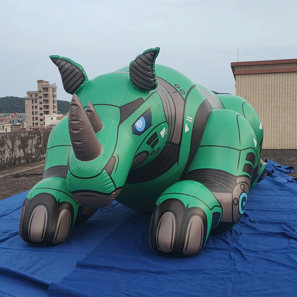 Inflatable Rhino Costume - Custom Cartoon Model for Ads