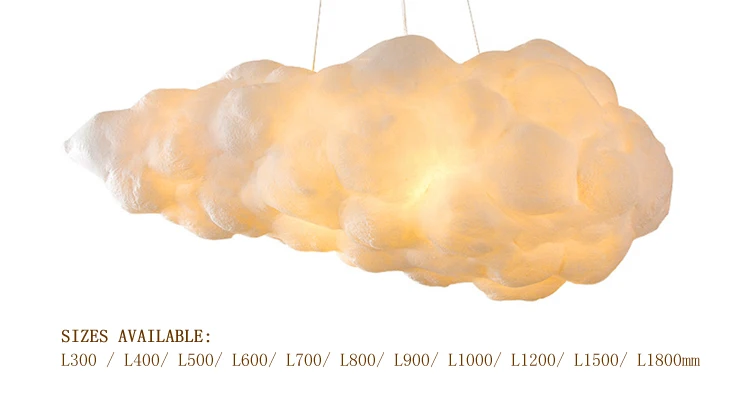 Creative Cloud Chandelier - White Pendant Light for Modern Bedrooms ...