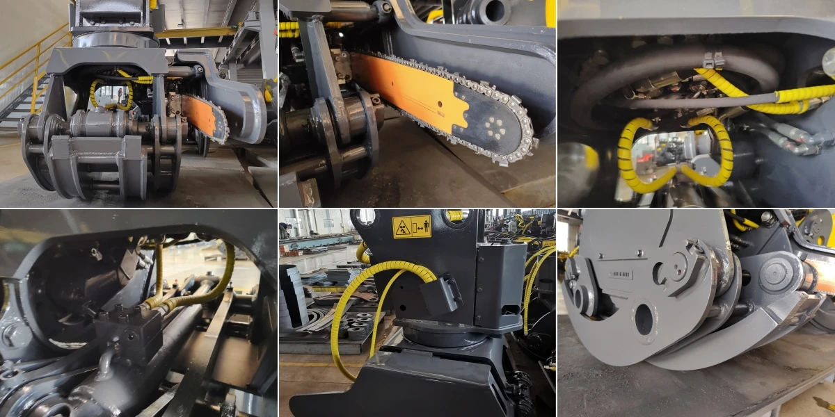 Excavator Mounted Tree Harvester Head Timber Cutting Machine For ...