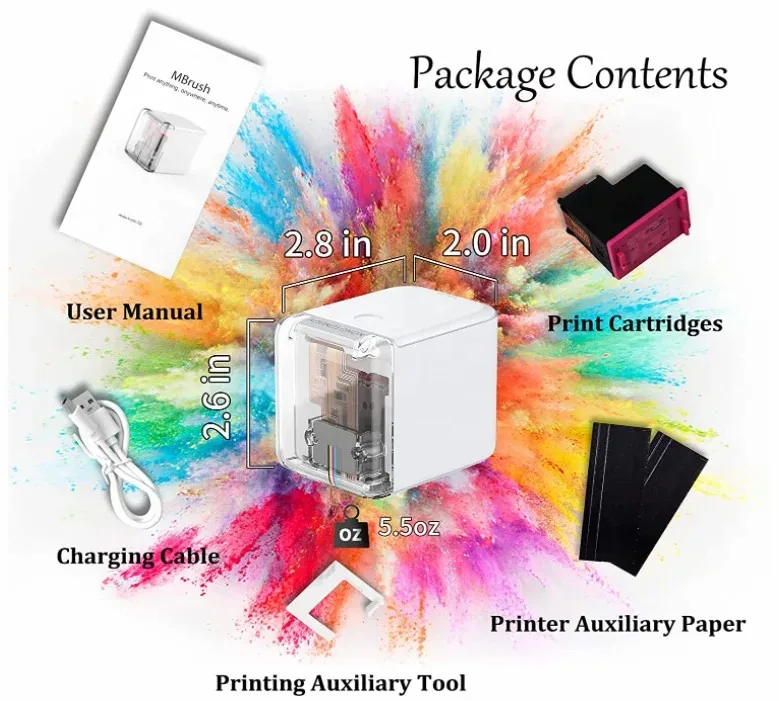 Mbrush Handheld Printer Color Tattoo Can Print With Various Materials ...