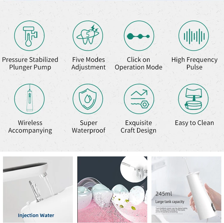 High Pulse Tank Water Jet Flosser Ipx7 H2o Oral Irrigator Wholesale ...