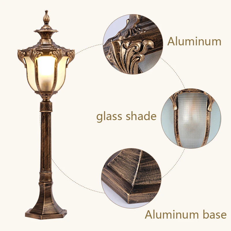 Outdoor Waterproof Gate Lamp Post Head Lighting Aluminum LED Lamps