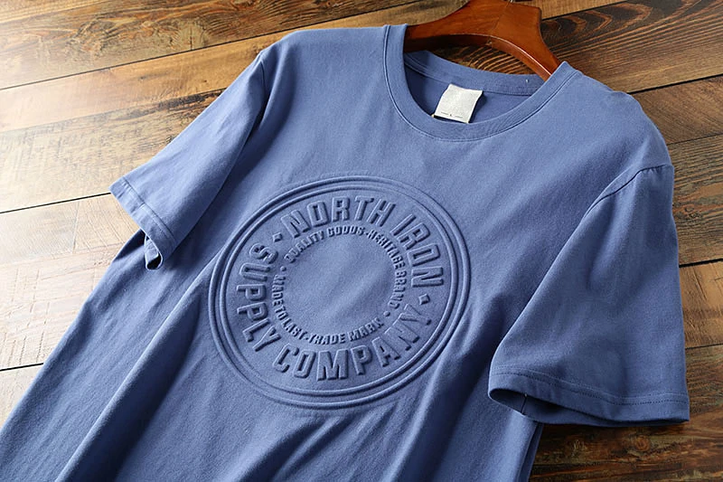 OEM 300 GSM Heavy Cotton Tee with 3D Embossed T Shirts