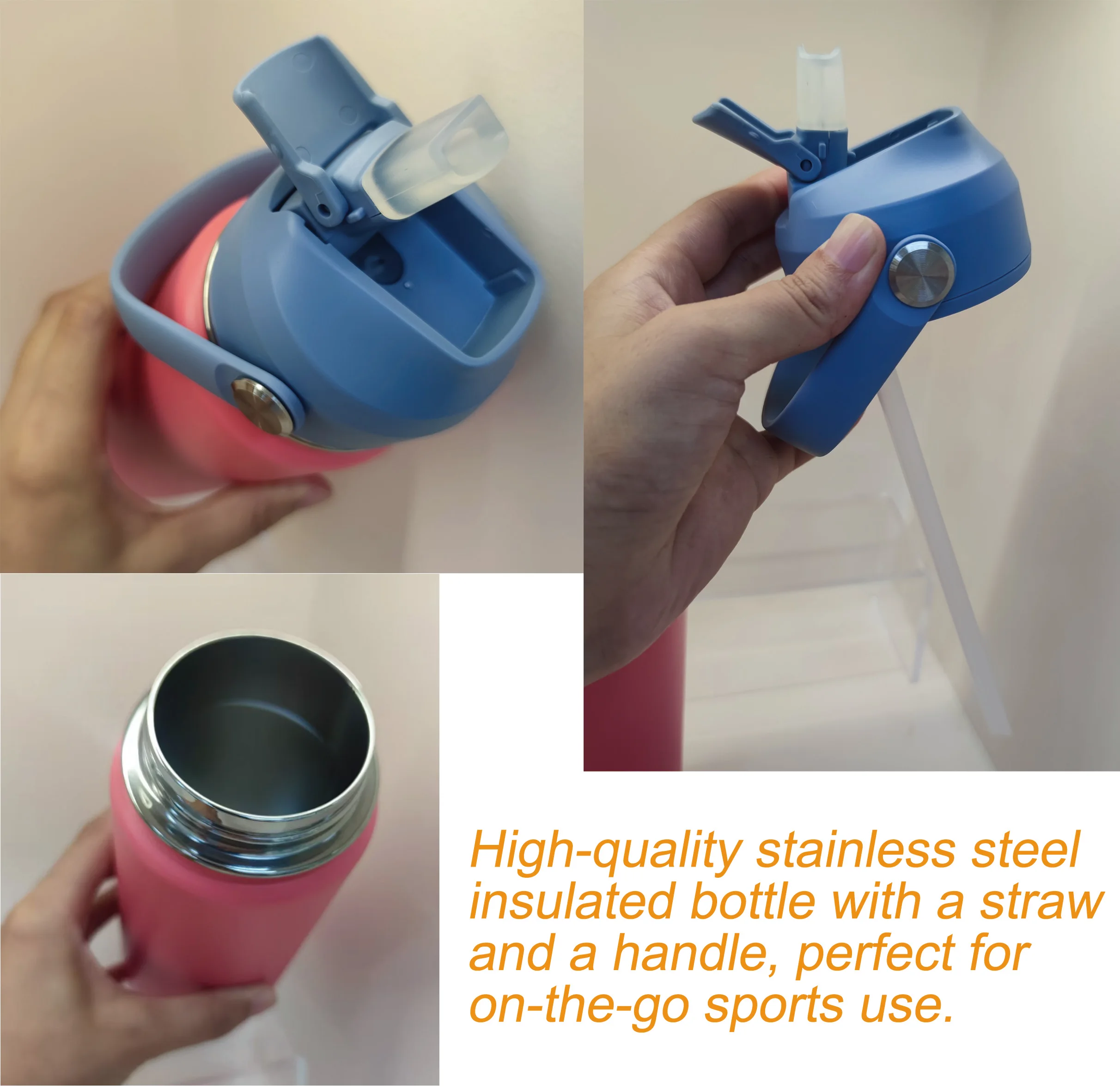 Stainless Steel Vacuum Insulated Gym Sports Flask Leakproof Lid Narrow ...