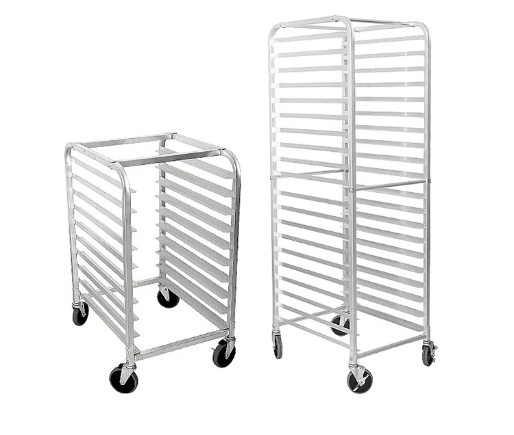 Stainless Steel Bakery Trolley Mobile Sheet Pan Racking Trolley Bakery ...