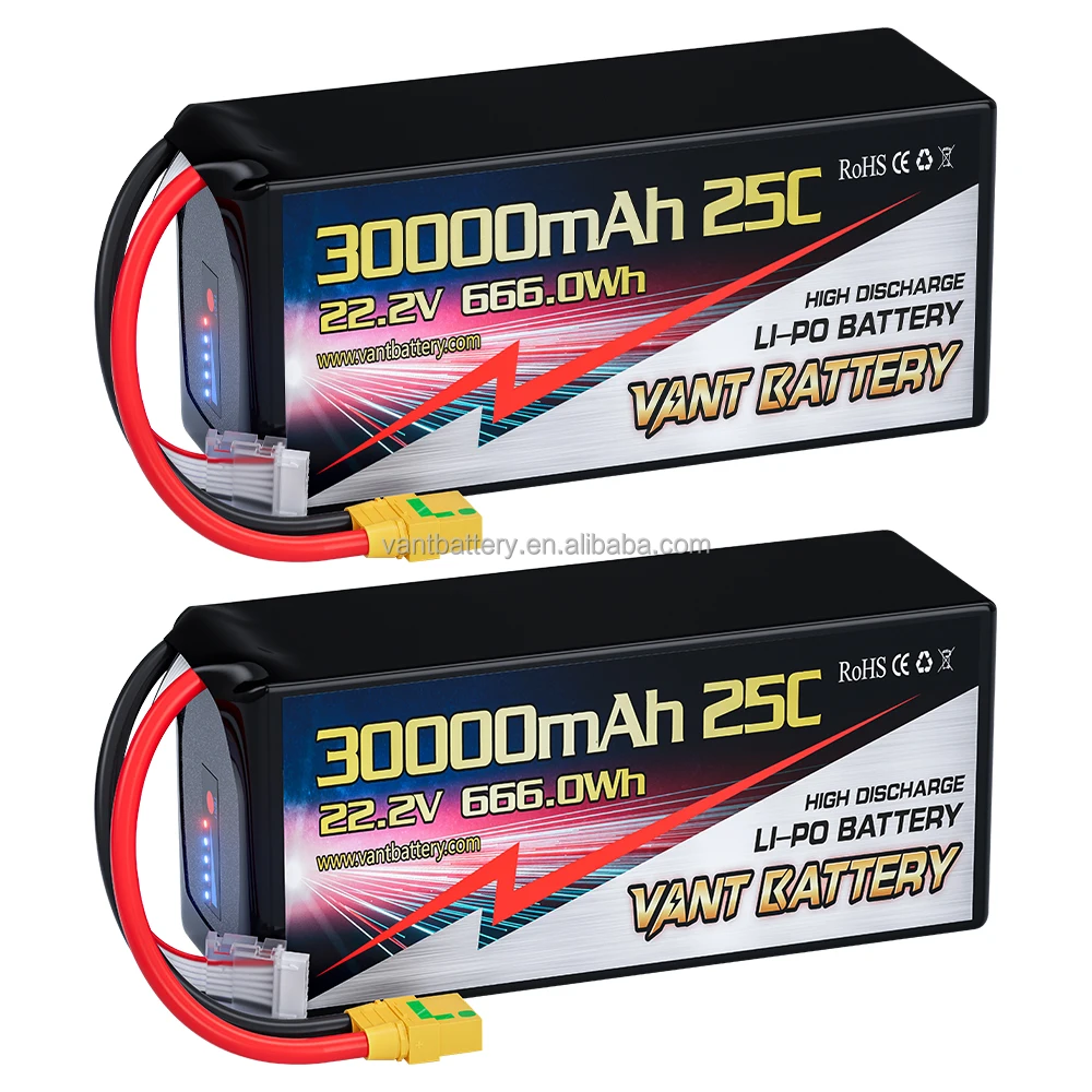 Huge Stock VANT FPV Battery Drone Battery 6S 22.2V 30000mAh 25C RC Lipo ...