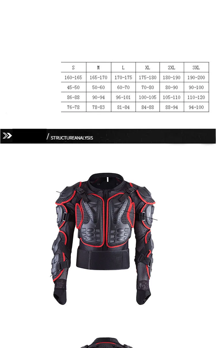 Motorcycle Full Body Riding Armor Dirt Bike Protective Gear Motocross ...