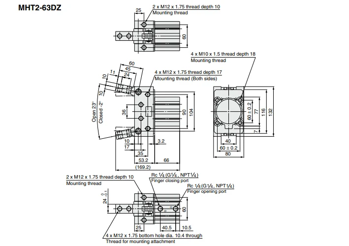 Air Gripper Toggle Type Mht2 Mht2-63d Mht2-63dz - Buy Air Gripper ...