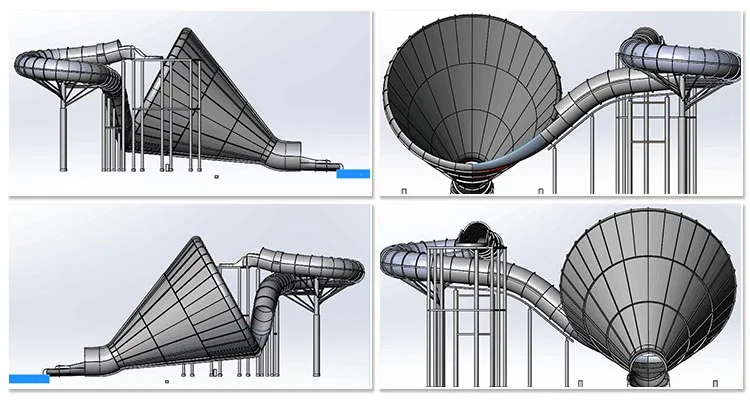 Fiberglass Space Bowl Slide - Pool Water Fun for All Ages