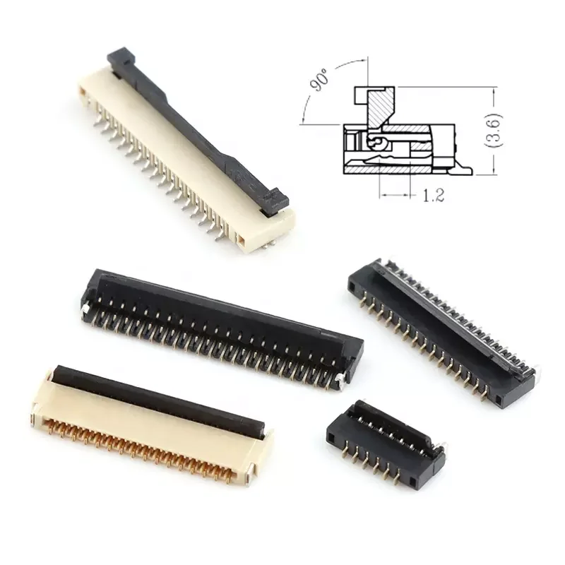 1.0 Flip-lock Type Fpc Connector Smt 18pins 1.0mm Pitch Fpc Connectors ...