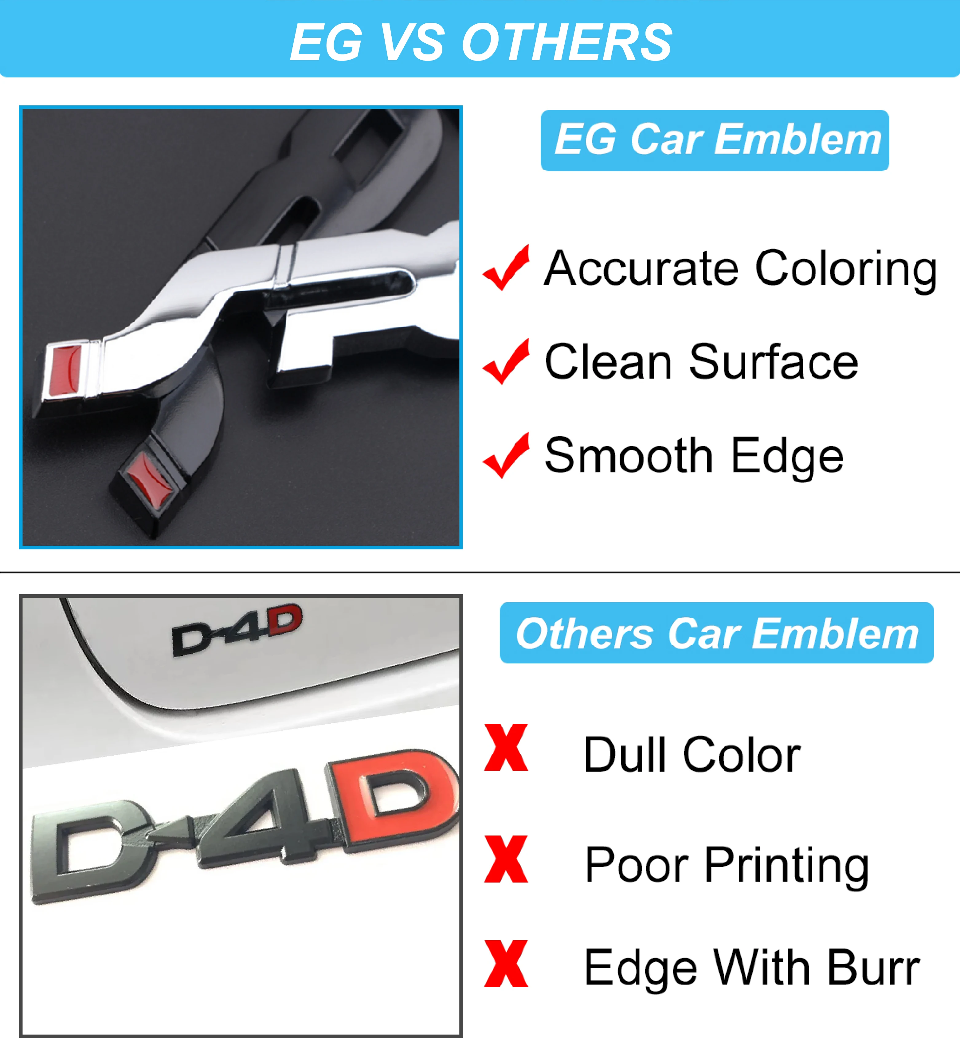 Custom 3D Car Stickers - Chrome Emblems for Promotions