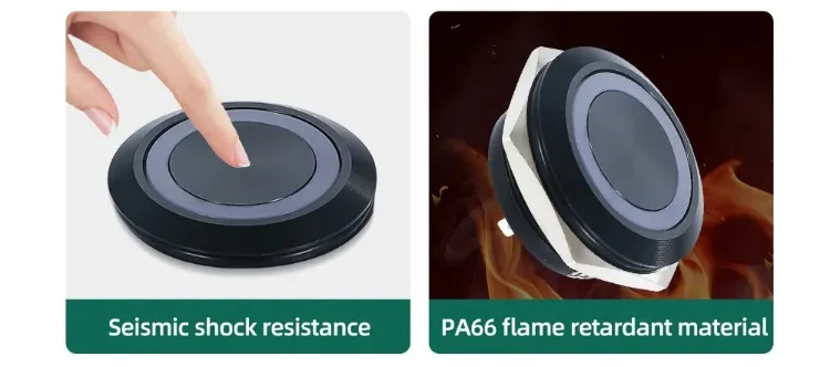 Aluminum Oxide Ultra Short Momentary Waterproof Power Of Off Metal Push ...