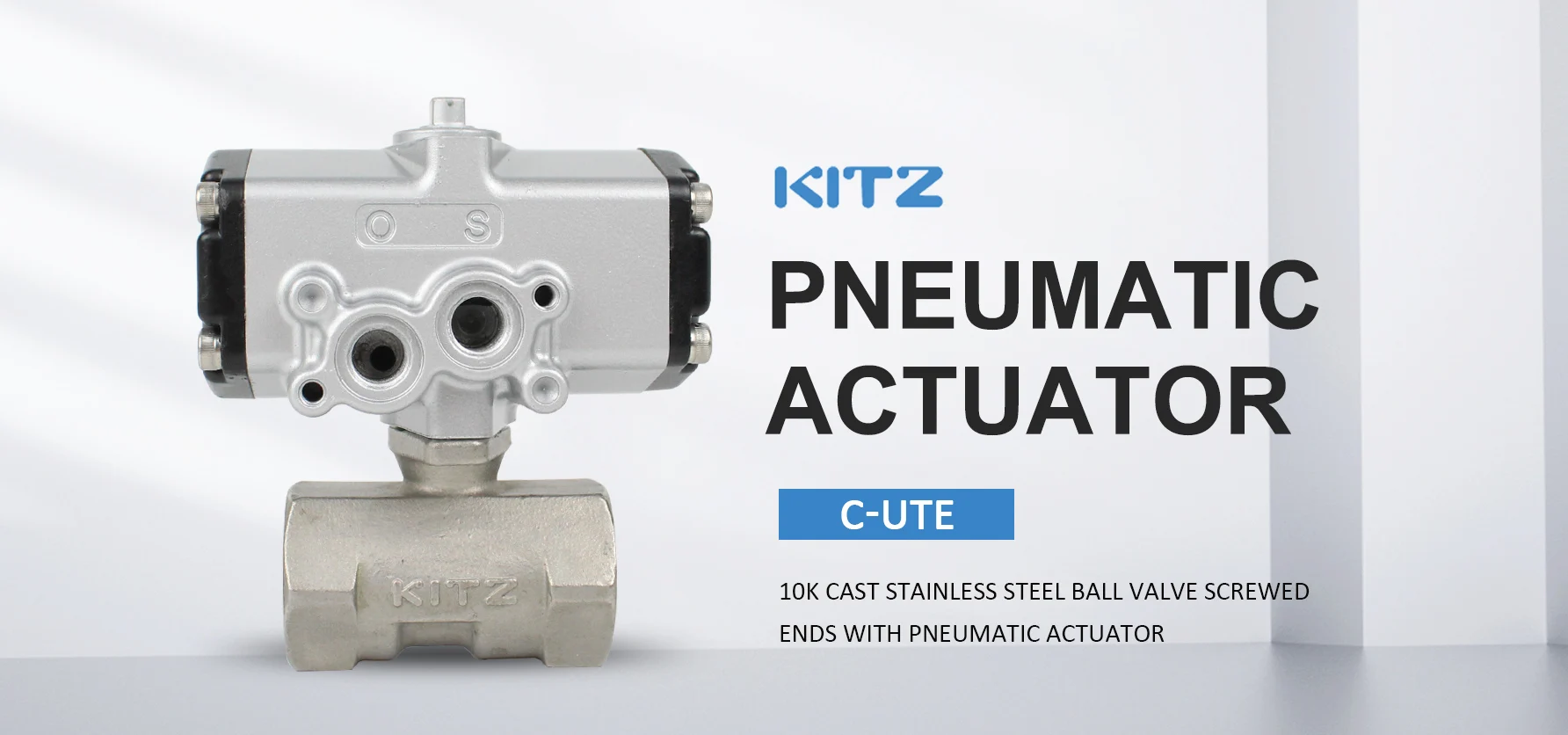 도매 KITZ C-UTE 더블 액션 공압 볼 밸브 Pn10 316 스테인레스 스틸 스레드 C-1 C-2 빠른 차단 밸브 가스 ...