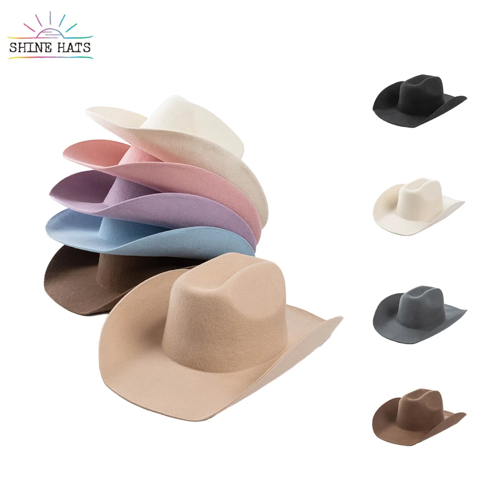Shinehats Vintage Western Fedora Hats 100% Wool Felt Ridge Style Cowboy ...